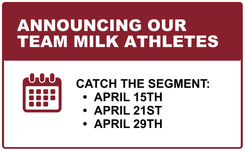 Good Morning America will be announcing our TEAM MILK athletes | Dairy ...